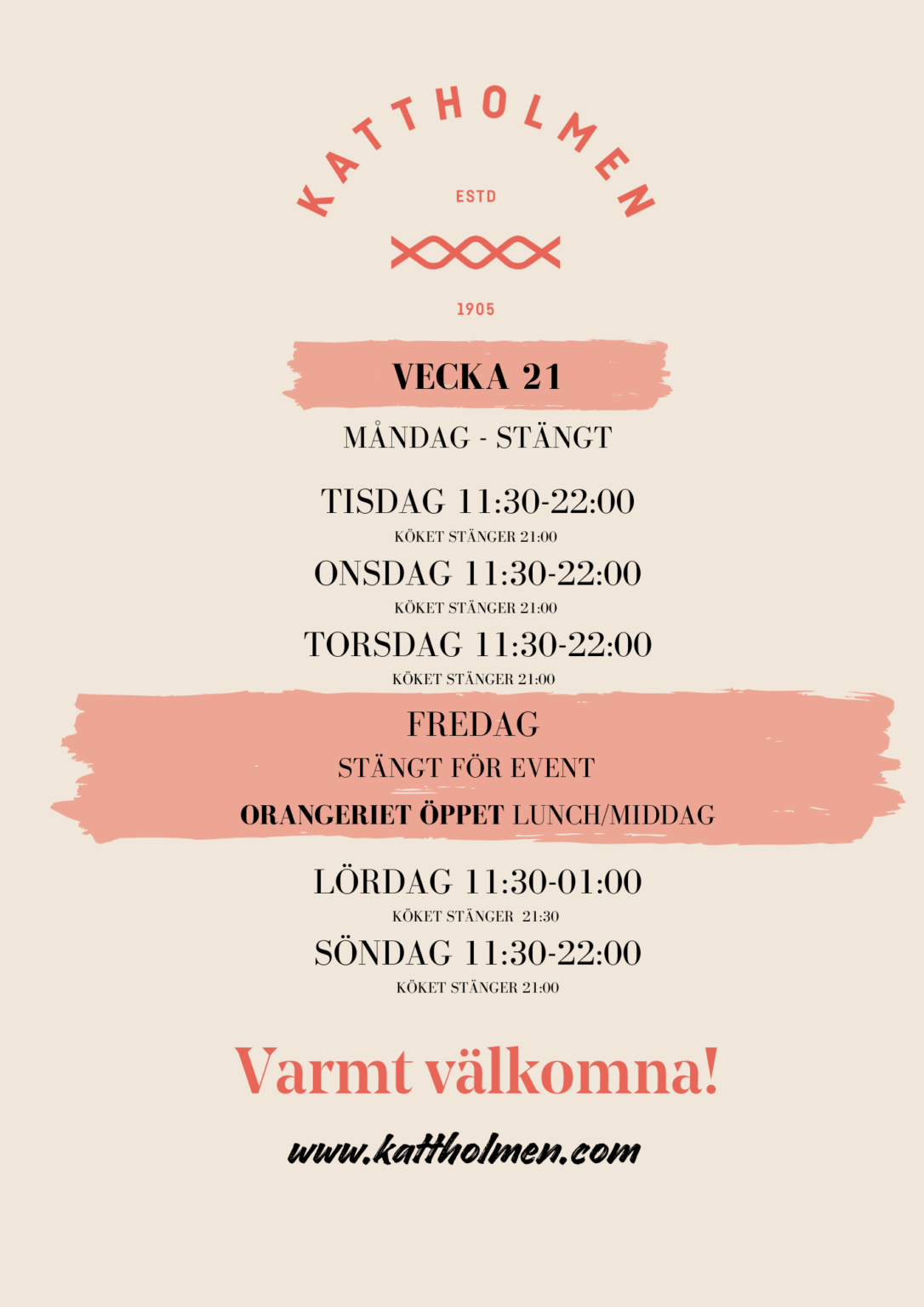 Öppettider — Kattholmen