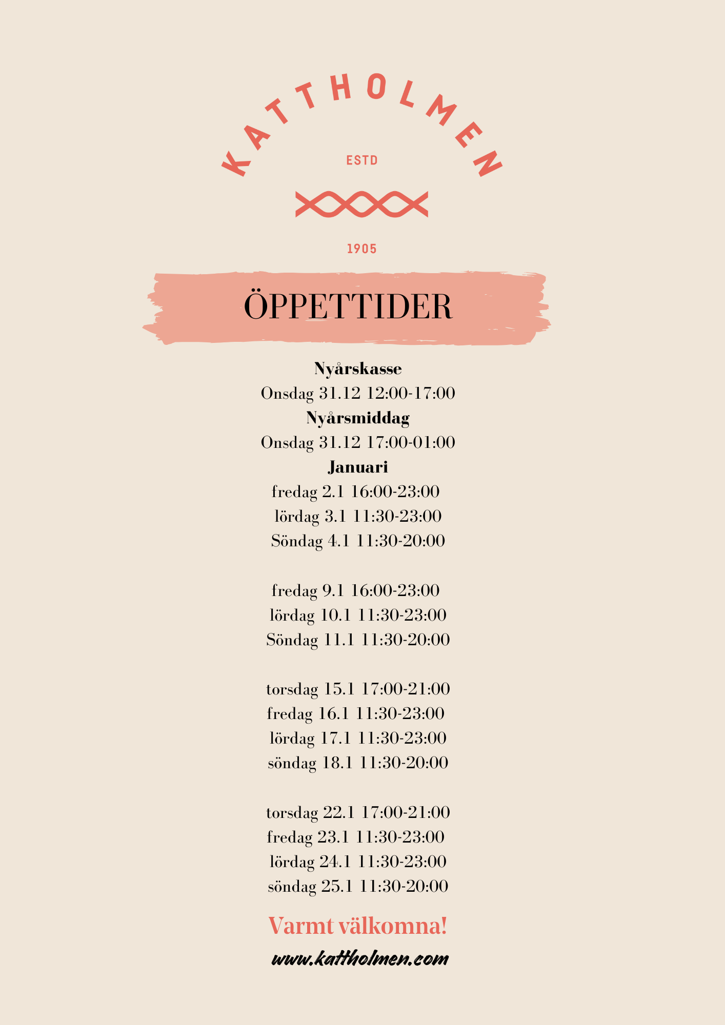 Öppettider — Kattholmen